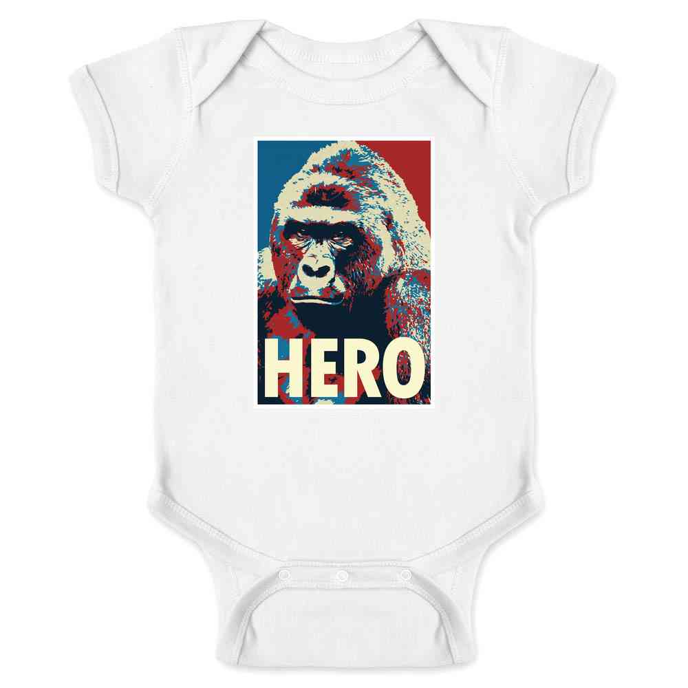 Harambe Pop Art Hero Meme Quote Political Clothing Baby Bodysuit ...