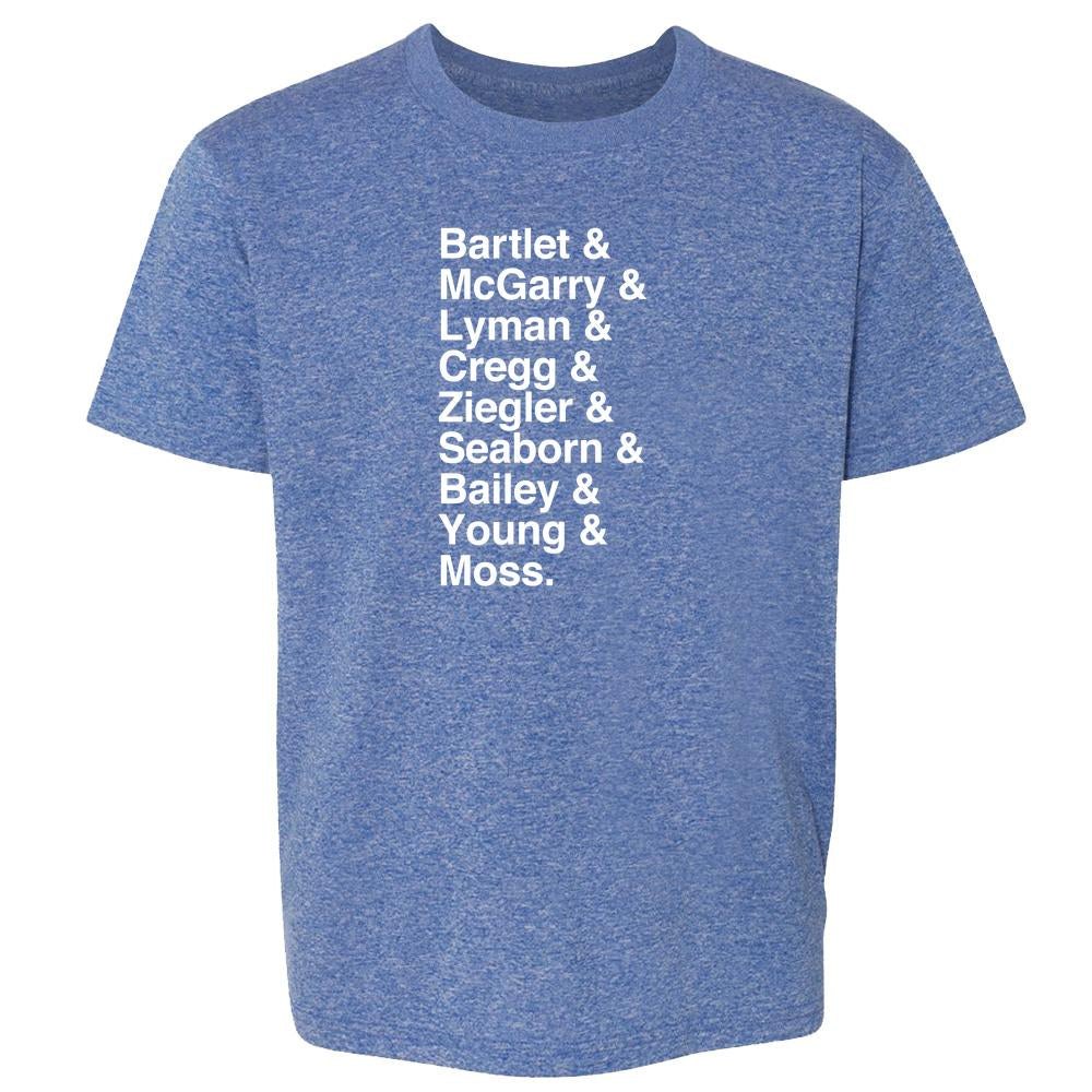 President Bartlet & Staff List of Names Kids & Youth Tee – Gotham Gifts ...