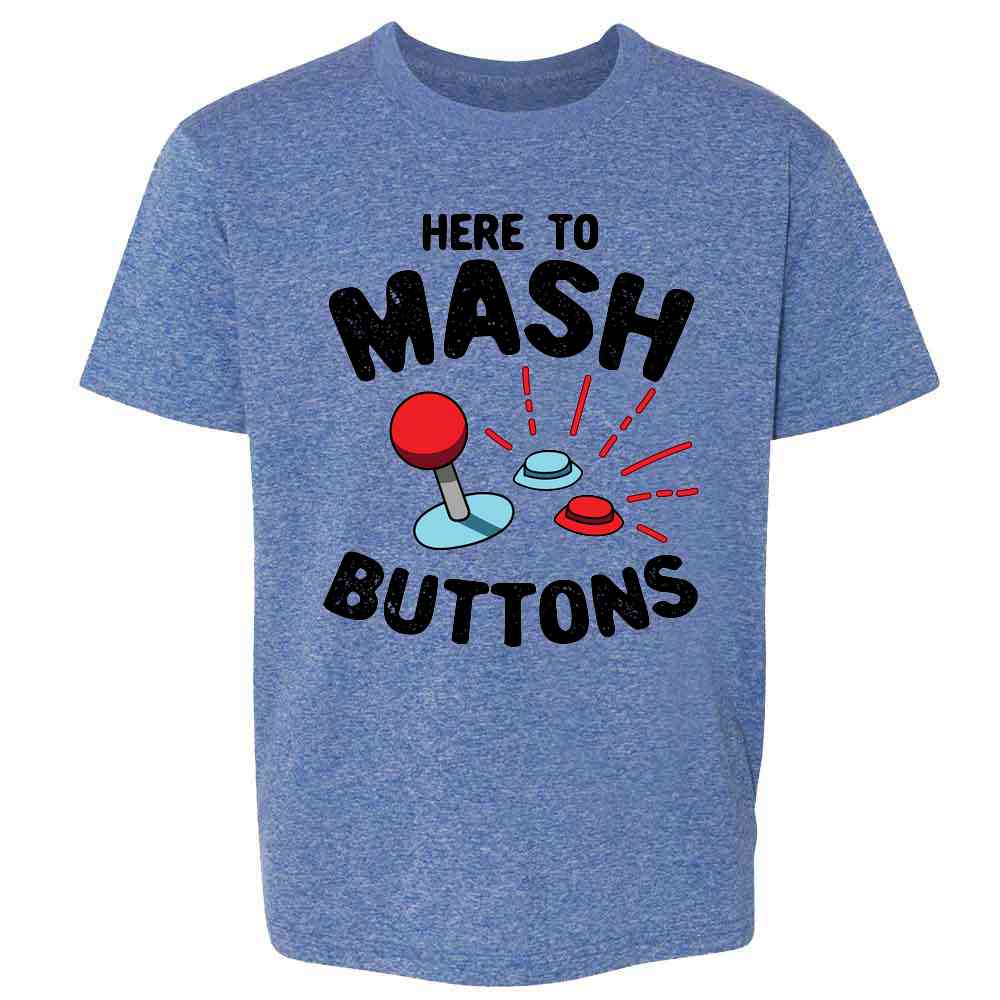 Here To Mash Buttons Gamer Video Games Kids & Youth Tee – Gotham Gifts ...