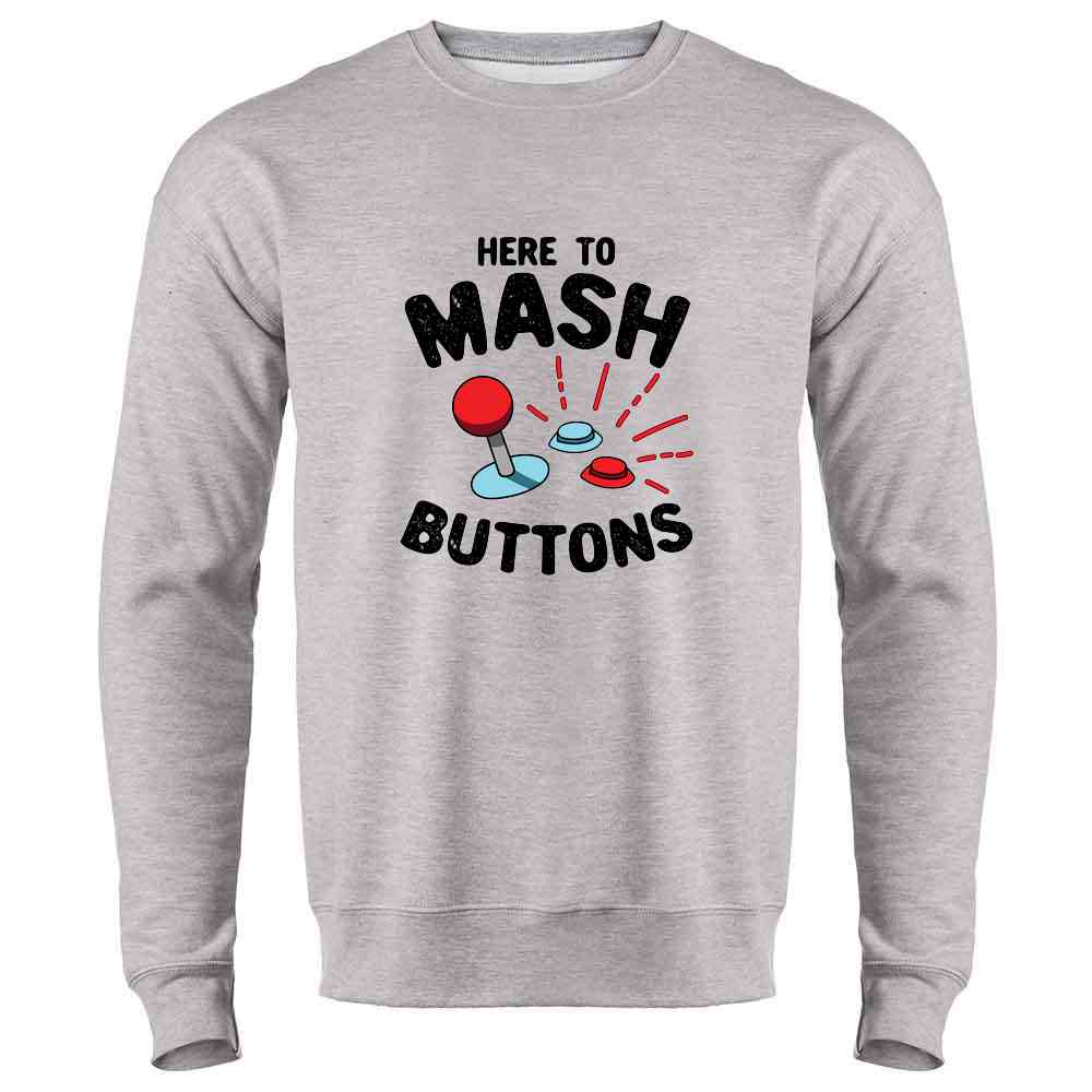 Here To Mash Buttons Gamer Video Games Long Sleeve – Gotham Gifts | Pop ...