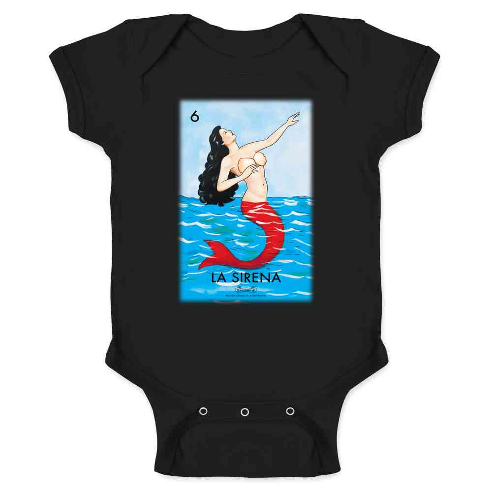 La Sirena Mermaid Loteria Card Mexican Bingo Baby Bodysuit – Gotham ...