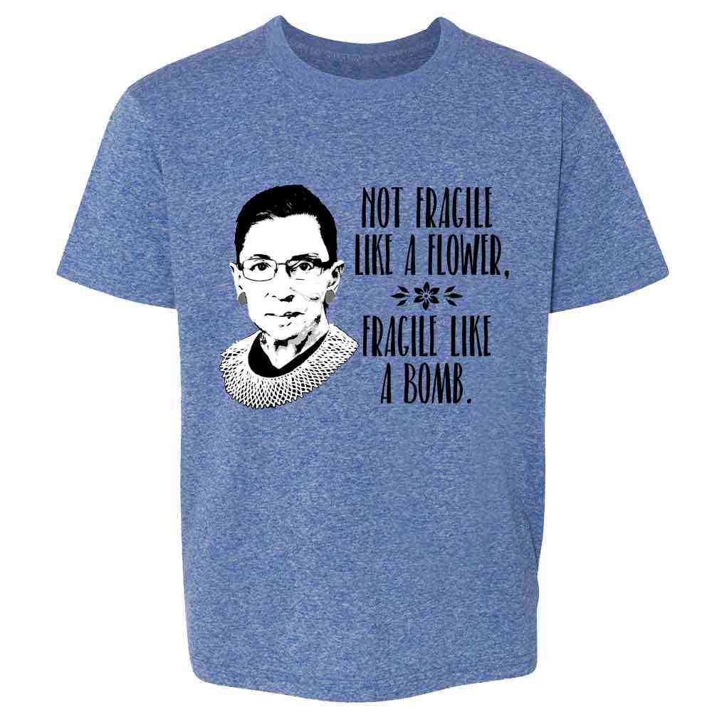Ruth Bader Ginsburg Not Fragile Like A Flower RBG Kids & Youth Tee ...