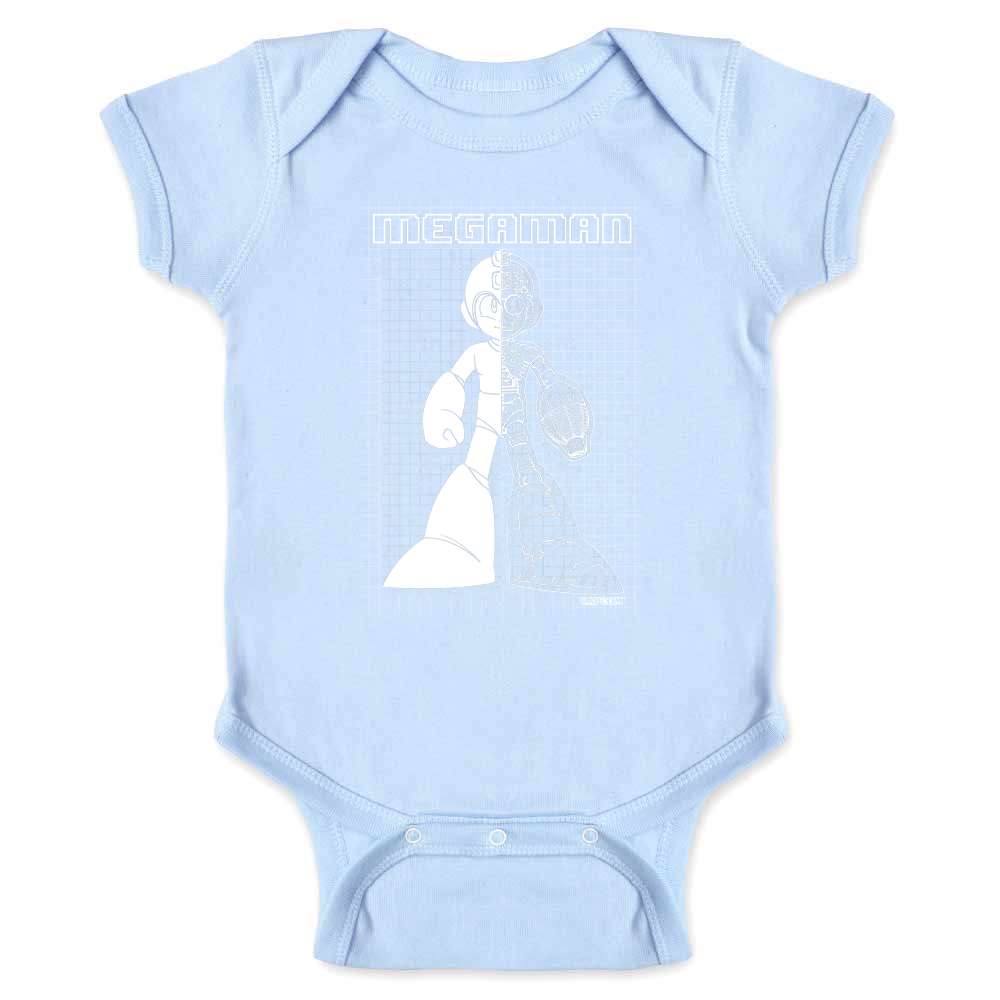 Mega Man Blueprints Figure Megaman Video Gaming Baby Bodysuit – Gotham ...