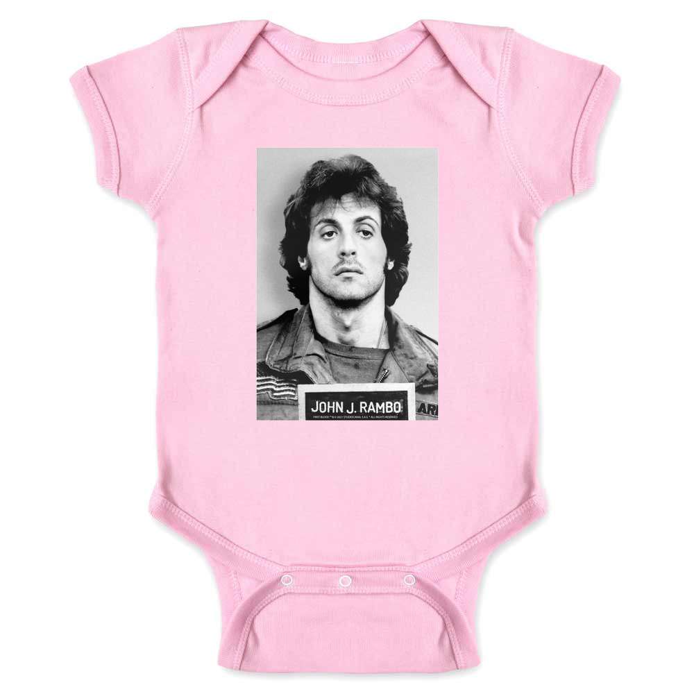 John J Rambo Mugshot Sylvester Stallone Movie Baby Bodysuit ...